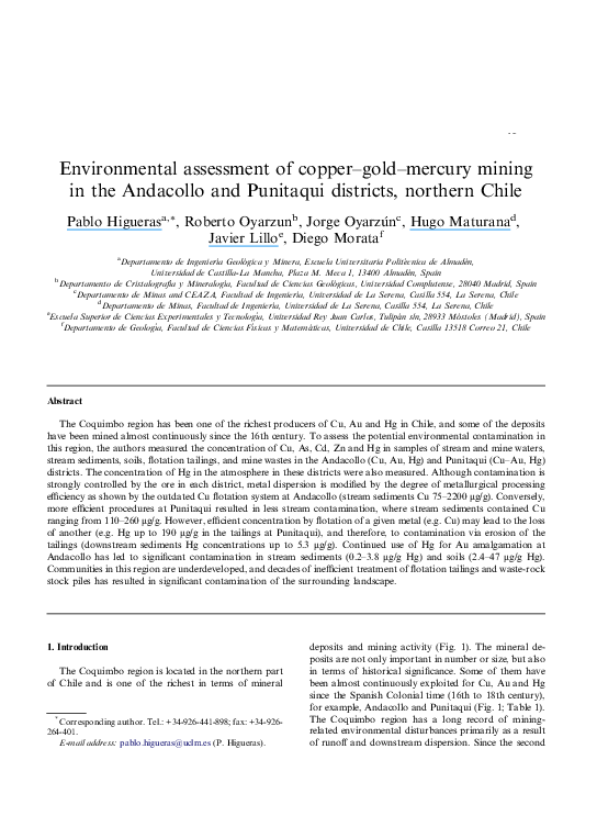 (PDF) Environmental assessment of copper-gold-mercury mining in the ...