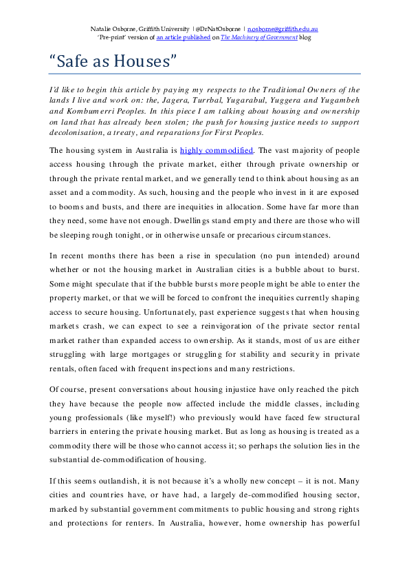 (PDF) Safe as houses