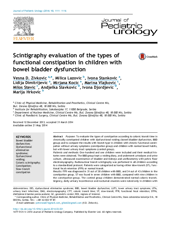 (PDF) Scintigraphy evaluation of the types of functional constipation ...