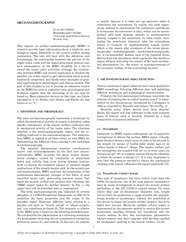 (PDF) Mechanomyography