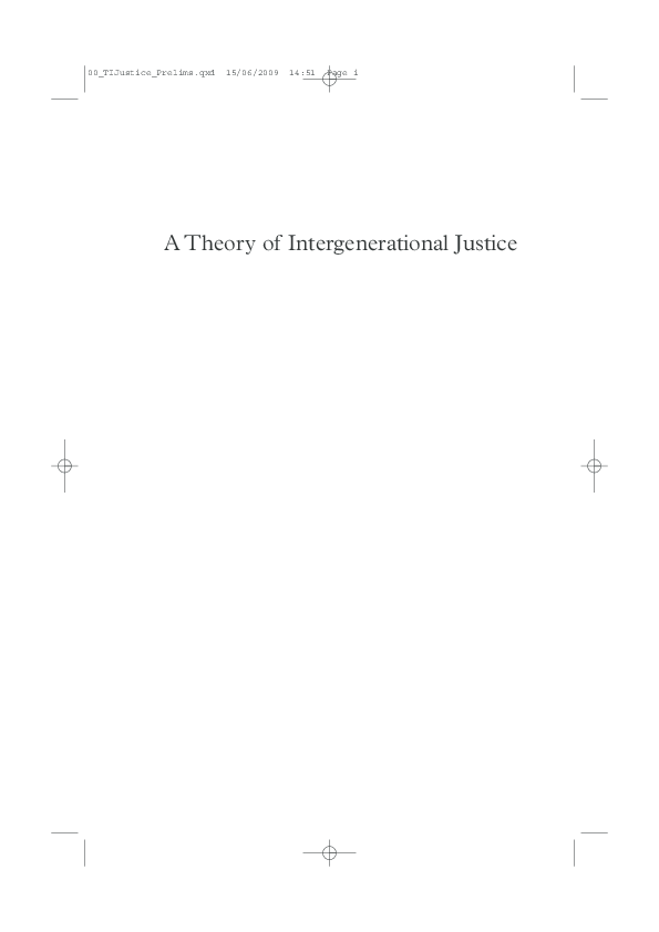 (PDF) A Theory of Intergenerational Justice