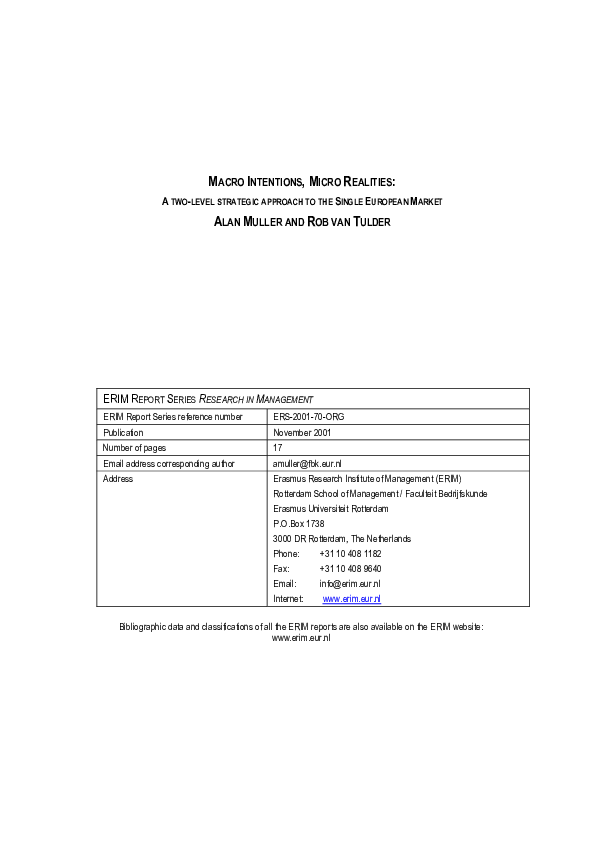 (PDF) Macro Intentions, Micro Realities