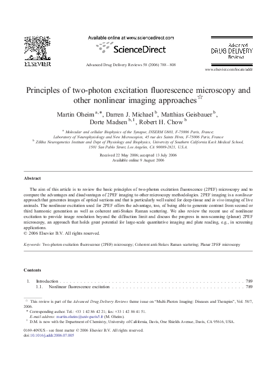 (PDF) Principles of two-photon excitation fluorescence microscopy and ...