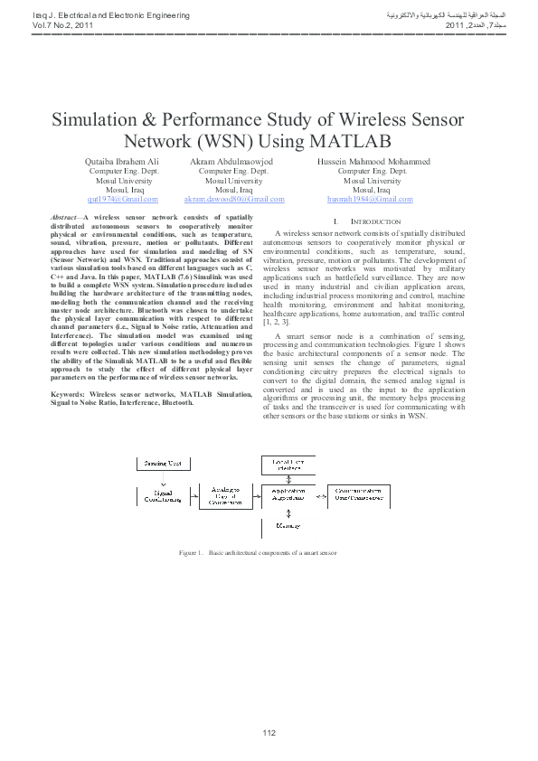 (PDF) Simulation & performance study of wireless sensor network (WSN) using MATLAB