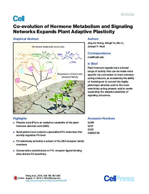 (PDF) Co-evolution of Hormone Metabolism and Signaling Networks Expands ...