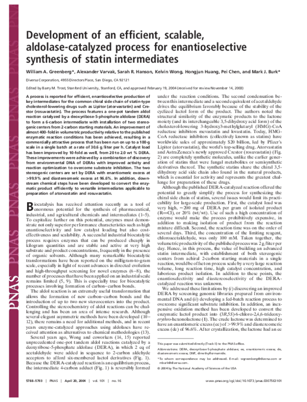 Pdf Asymmetric Catalysis Special Feature Part Ii Development Of An Efficient Scalable