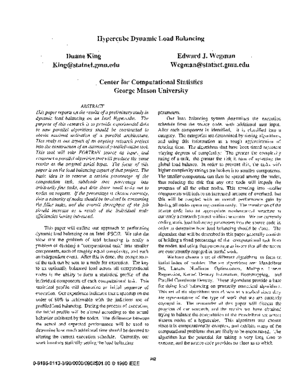 (PDF) Hypercube Dynamic Load Balancing