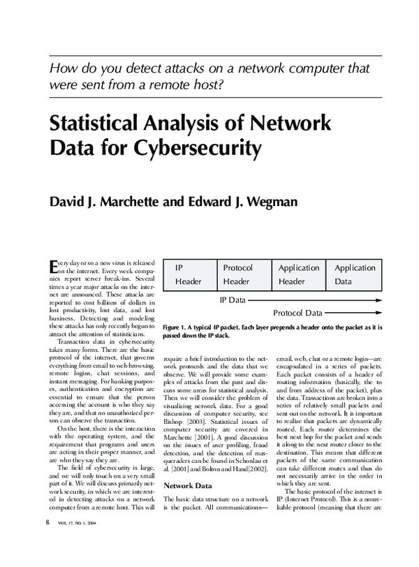 Pdf Statistical Analysis Of Network Data For Cybersecurity