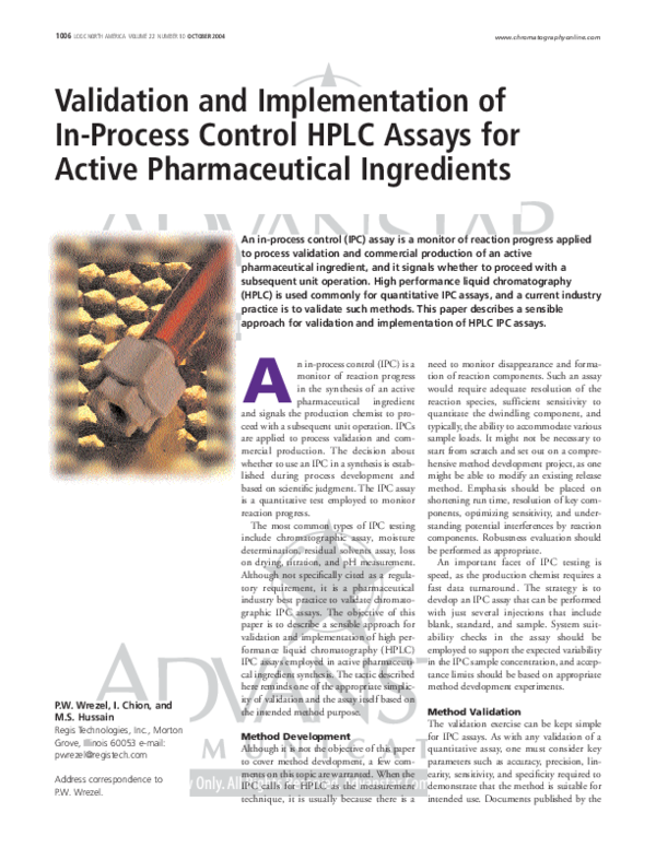 (PDF) Validation IPC for API