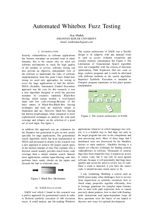 Pdf Automated Whitebox Fuzz Testing
