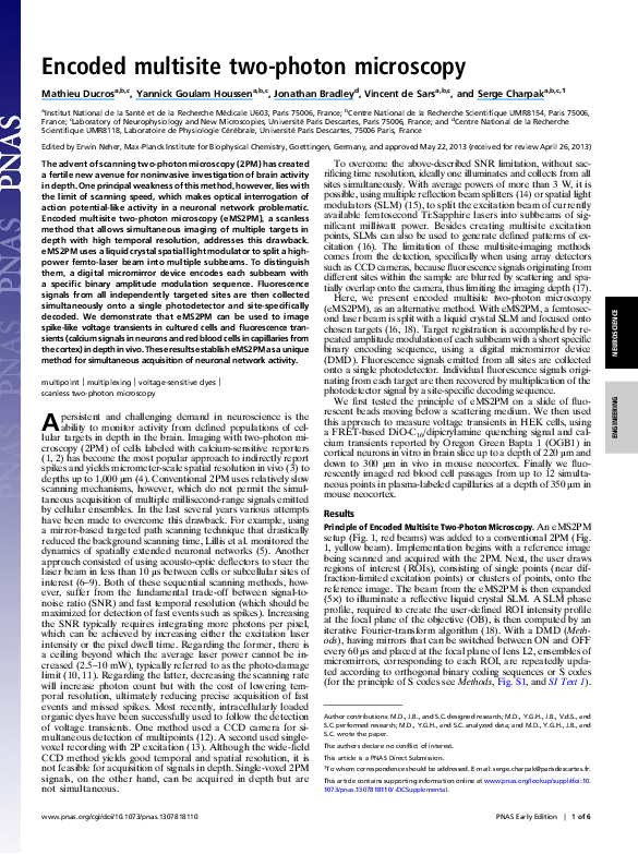 (PDF) Encoded multisite two-photon microscopy