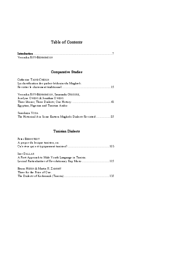 (PDF) Tunisian and Libyan Arabic Dialects: Common Trends - Recent ...