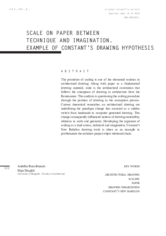 (PDF) SCALE ON PAPER BETWEEN TECHNIQUE AND IMAGINATION. EXAMPLE OF ...