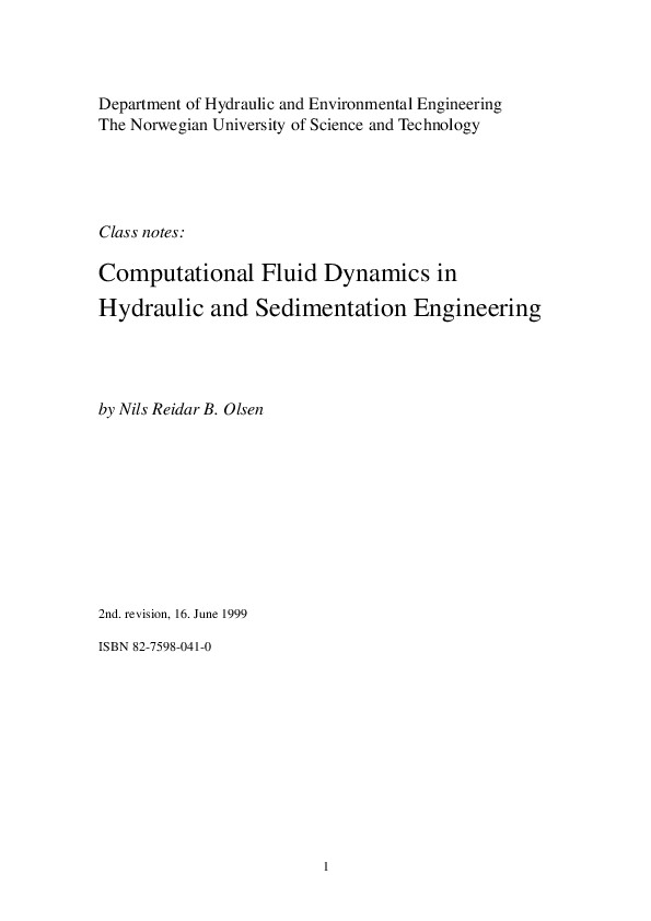 (PDF) Computational Fluid Dynamics in Hydraulic and Sedimentation ...