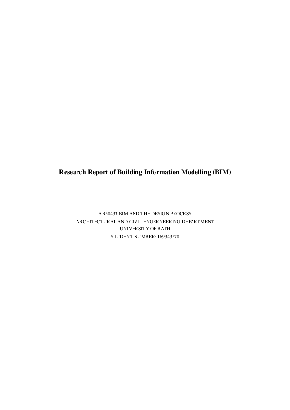 (PDF) Research Report of Building Information Modelling