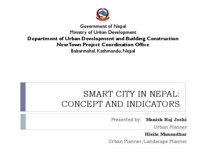 (PDF) SMART CITY IN NEPAL: CONCEPT AND INDICATORS