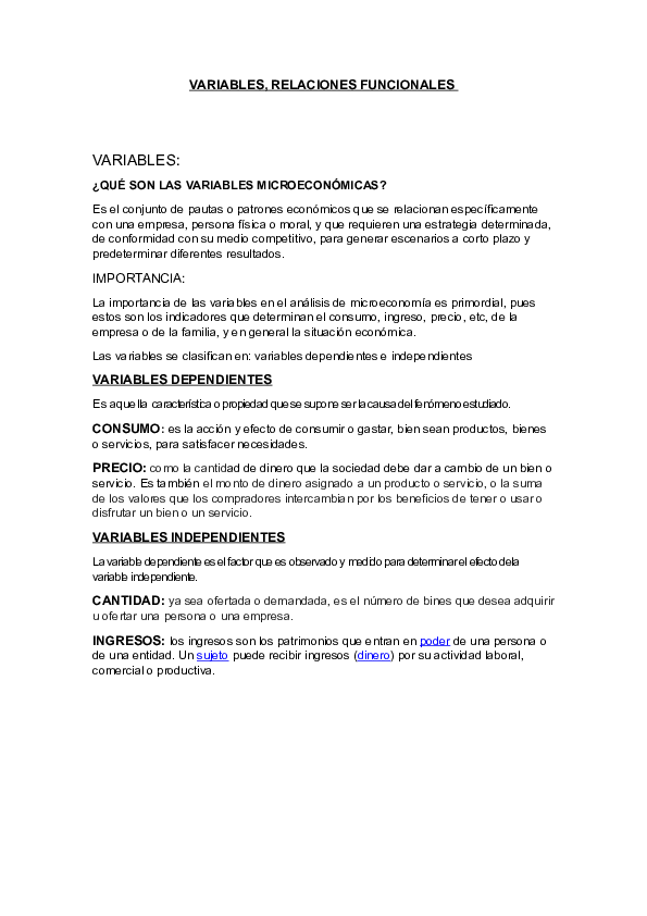 (DOC) VARIABLES, RELACIONES FUNCIONALES VARIABLES: ¿QUÉ SON LAS ...