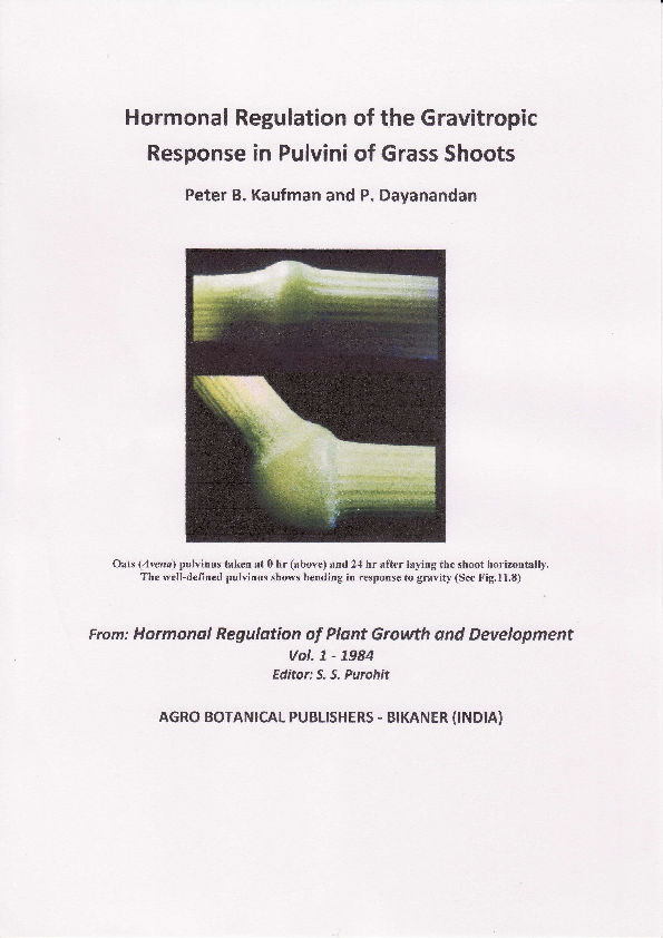 (PDF) Hormonal Regulation of the Gravitropic Response in Pulvini of ...