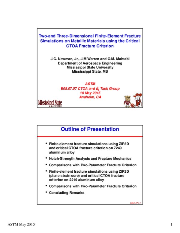 Pdf Two And Three Dimensional Finite Element Fracture Simulations On