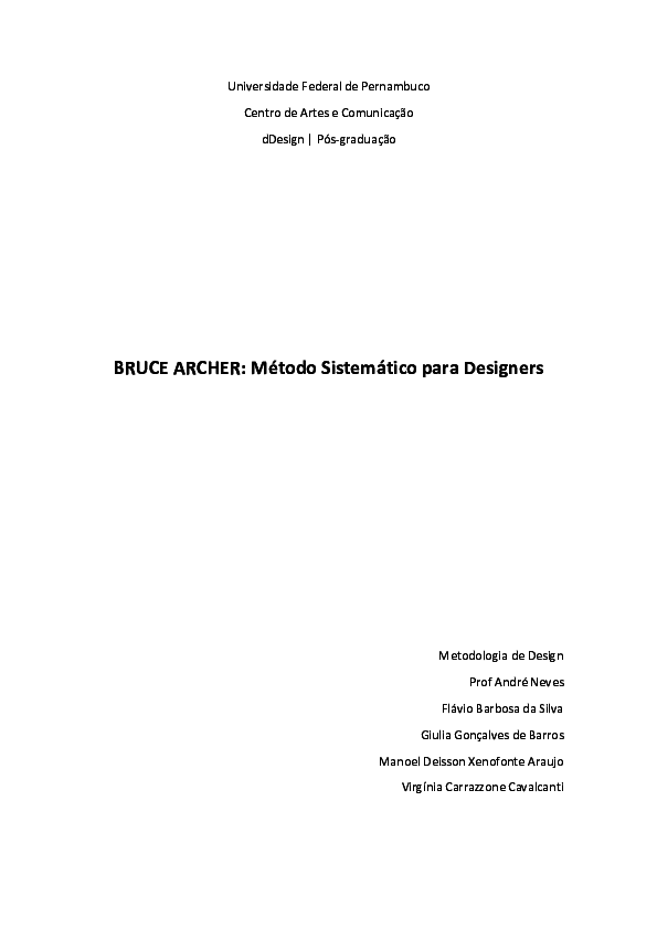 (PDF) BRUCE ARCHER: Método Sistemático para Designers