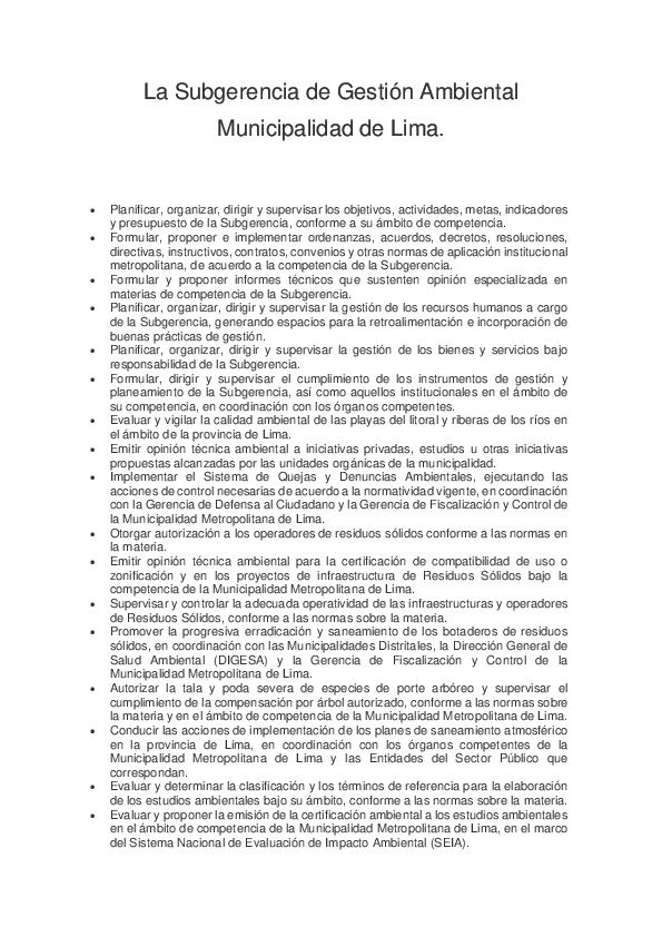 (DOC) La Subgerencia de Gestion Ambiental