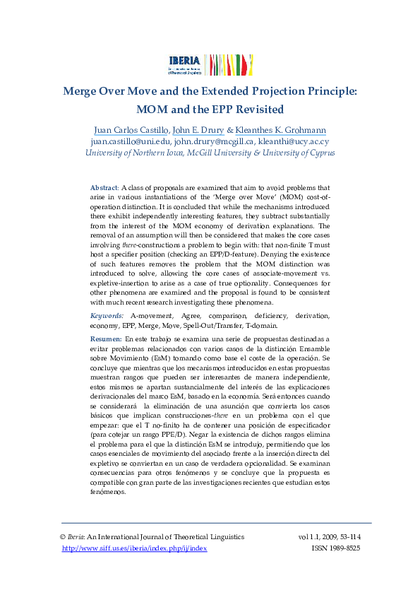(PDF) Merge over move and the Extended Projection Principle:: MOM and ...