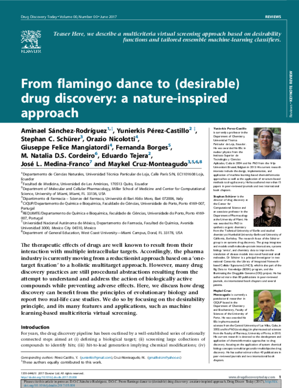 (PDF) From flamingo dance to (desirable) drug discovery: a nature ...