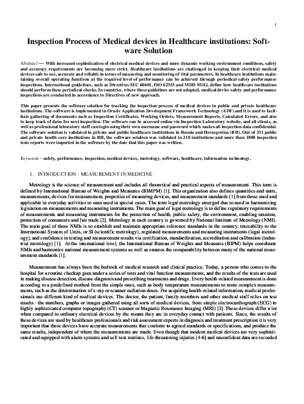 (DOC) Inspection Process of Medical devices in Healthcare institutions ...