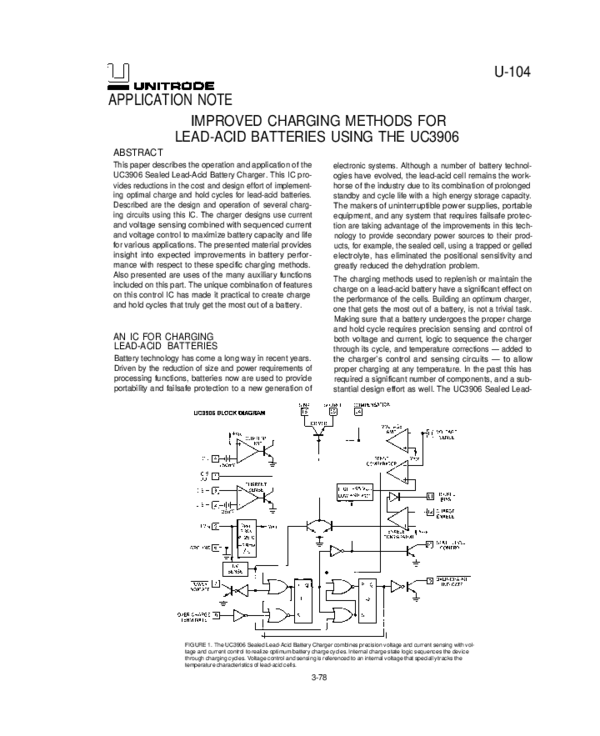 (PDF) APPLICATION NOTE IMPROVED CHARGING METHODS FOR LEAD-ACID ...