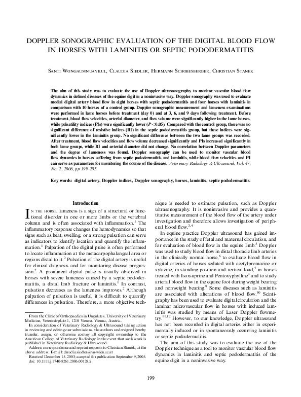 (PDF) Doppler Sonographic Evaluation of the Digital Blood Flow in ...
