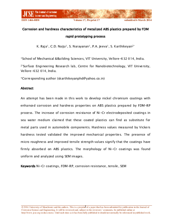 (PDF) Nickel Chromium coatings with enhanced corrosion and hardness ...