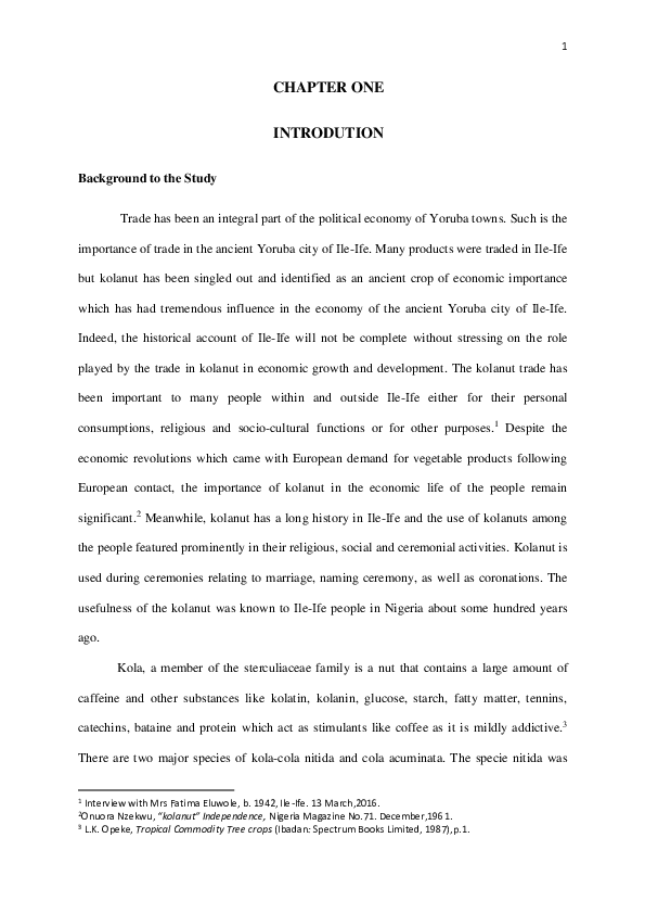 (DOC) CHAPTER ONE INTRODUTION Background to the Study