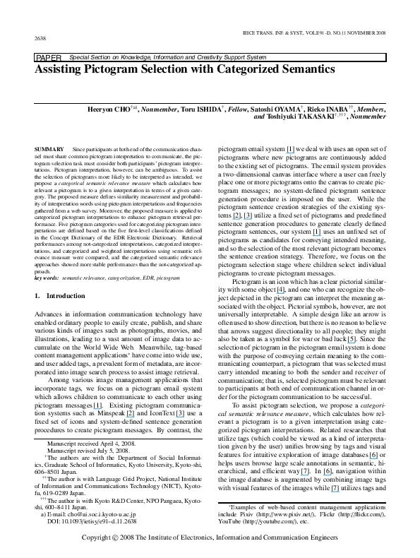 (PDF) Enhancing Pictogram Selection Using Categorical Semantics