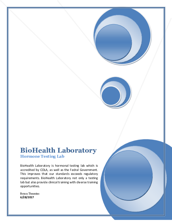 (PDF) BioHealth Laboratory Hormone Testing Lab