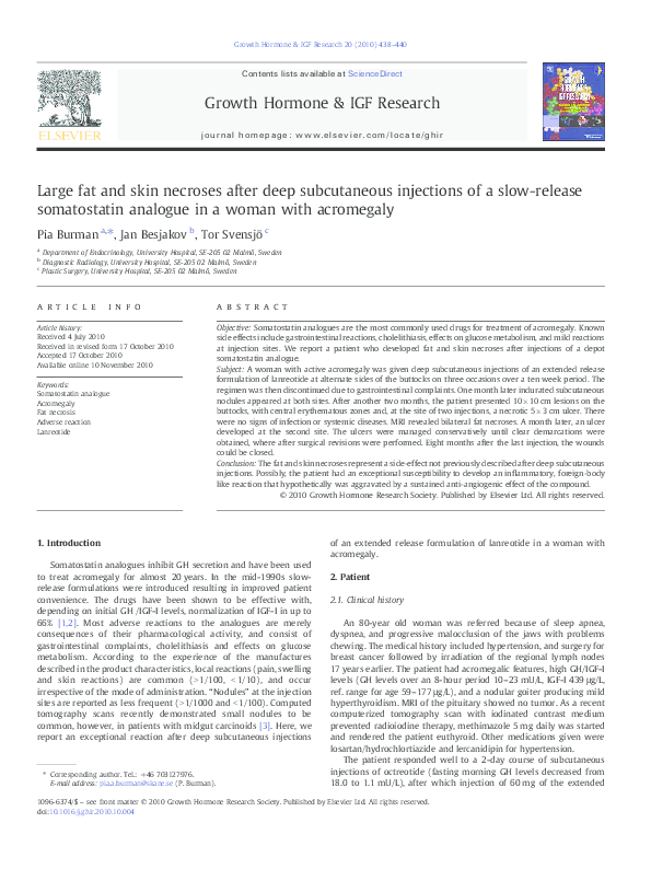 (PDF) Large fat and skin necroses after deep subcutaneous injections of ...
