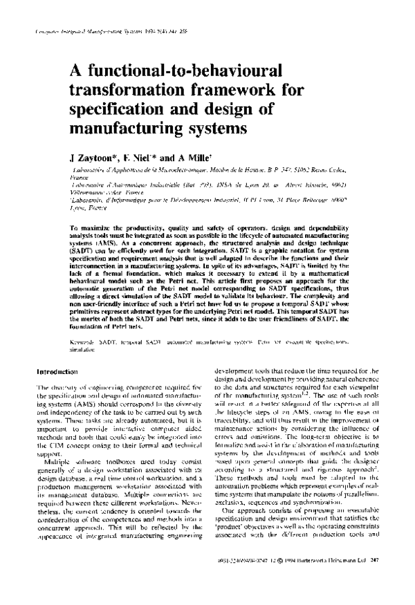 (PDF) A functional-to-behavioural transformation framework for specification and design of ...