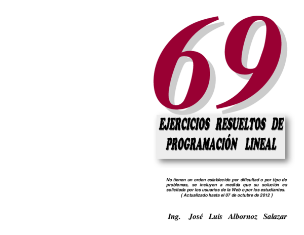 (PDF) Ejercicios resueltos de PROGRAMACION LINEAL (PDF) Ejercicios resueltos de PROGRAMACION LINEAL