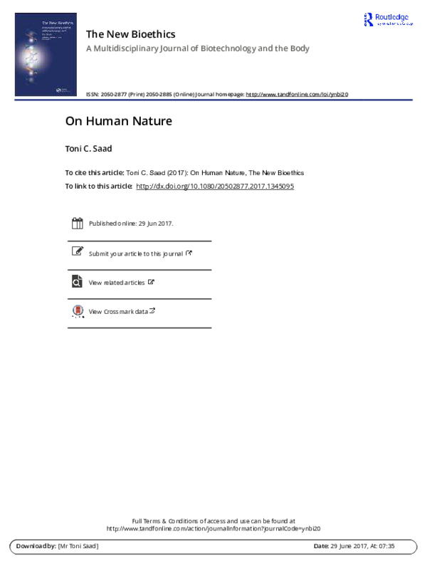 (PDF) On Human Nature