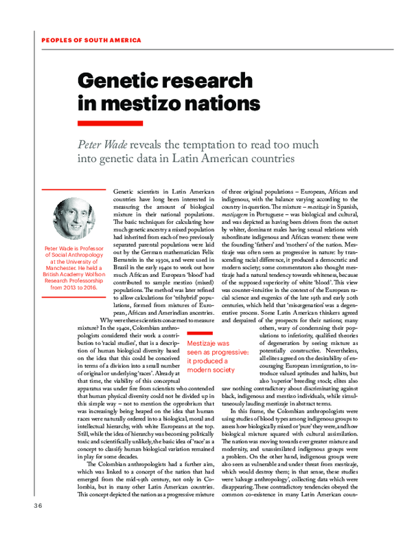 (PDF) Genetic research in mestizo nations