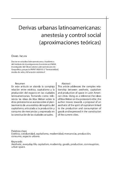 (PDF) Derivas urbanas latinoamericanas: anestesia y control social ...