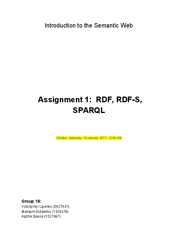 (PDF) Introduction to the Semantic Web: RDF, RDF-S, SPARQL (PDF) Introduction to the Semantic Web: RDF, RDF-S, SPARQL