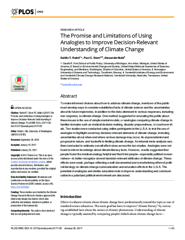 (PDF) The Promise and Limitations of Using Analogies to Improve ...