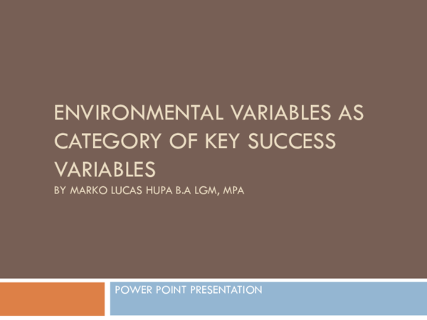 (PPT) Environmental variables and key success variables.pptx | MARKO L ...