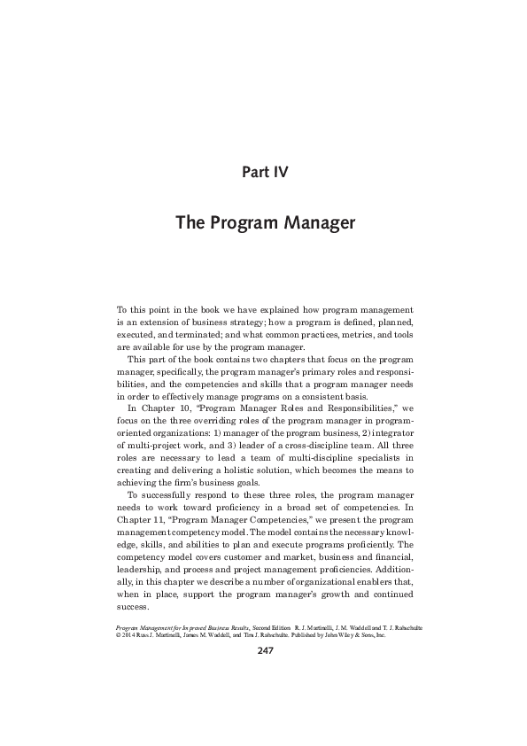 (PDF) The Program Manager