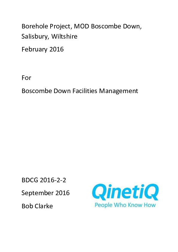 (PDF) Borehole Project, MOD Boscombe Down, Salisbury, Wiltshire ...