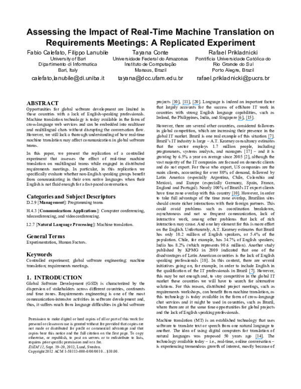 (PDF) Assessing the impact of real-time machine translation on ...