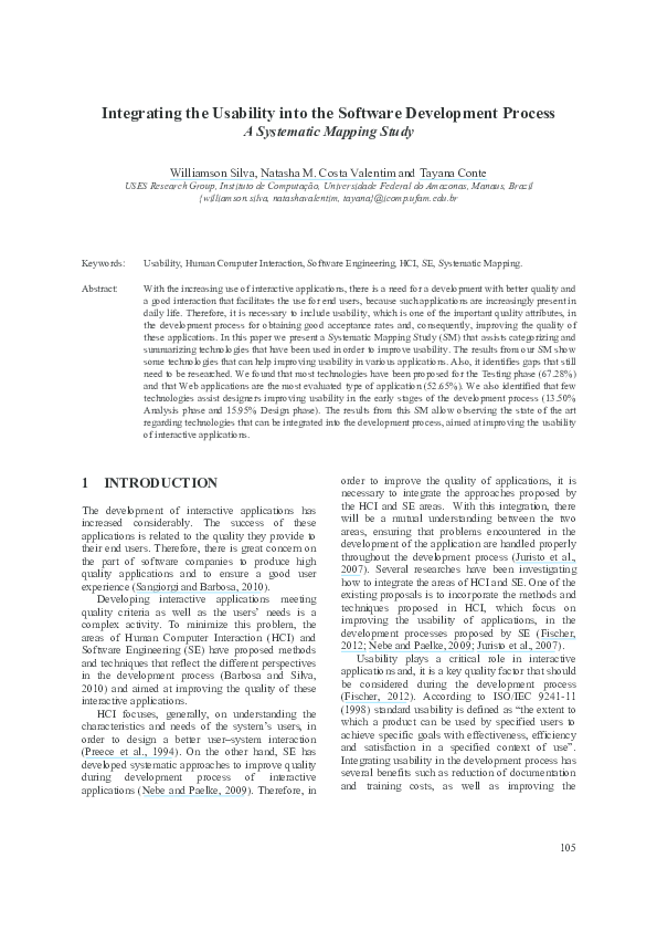 Pdf Integrating The Usability Into The Software Development Process