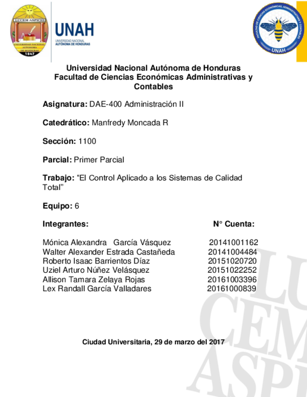 (DOC) Informe de el control de la calidad total admon FINAL
