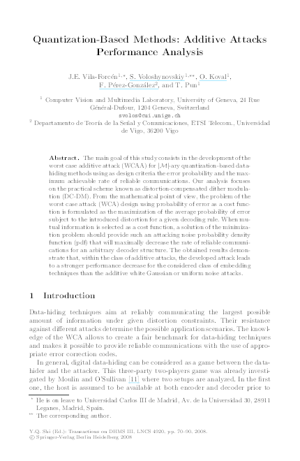(PDF) Quantization-Based Methods: Additive Attacks Performance Analysis | Oleksiy Koval ...
