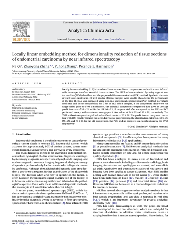 Pdf Locally Linear Embedding Method For Dimensionality Reduction Of
